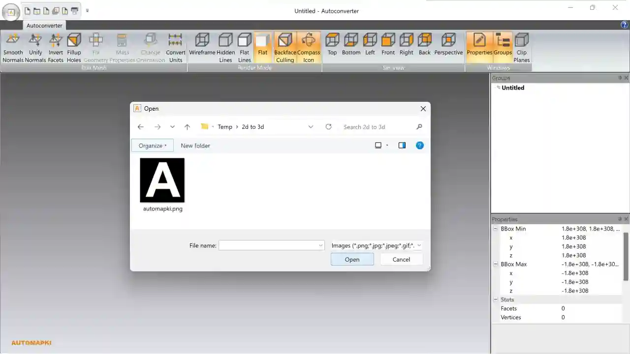 Convert Grayscale PNG Image into STL 3D Model